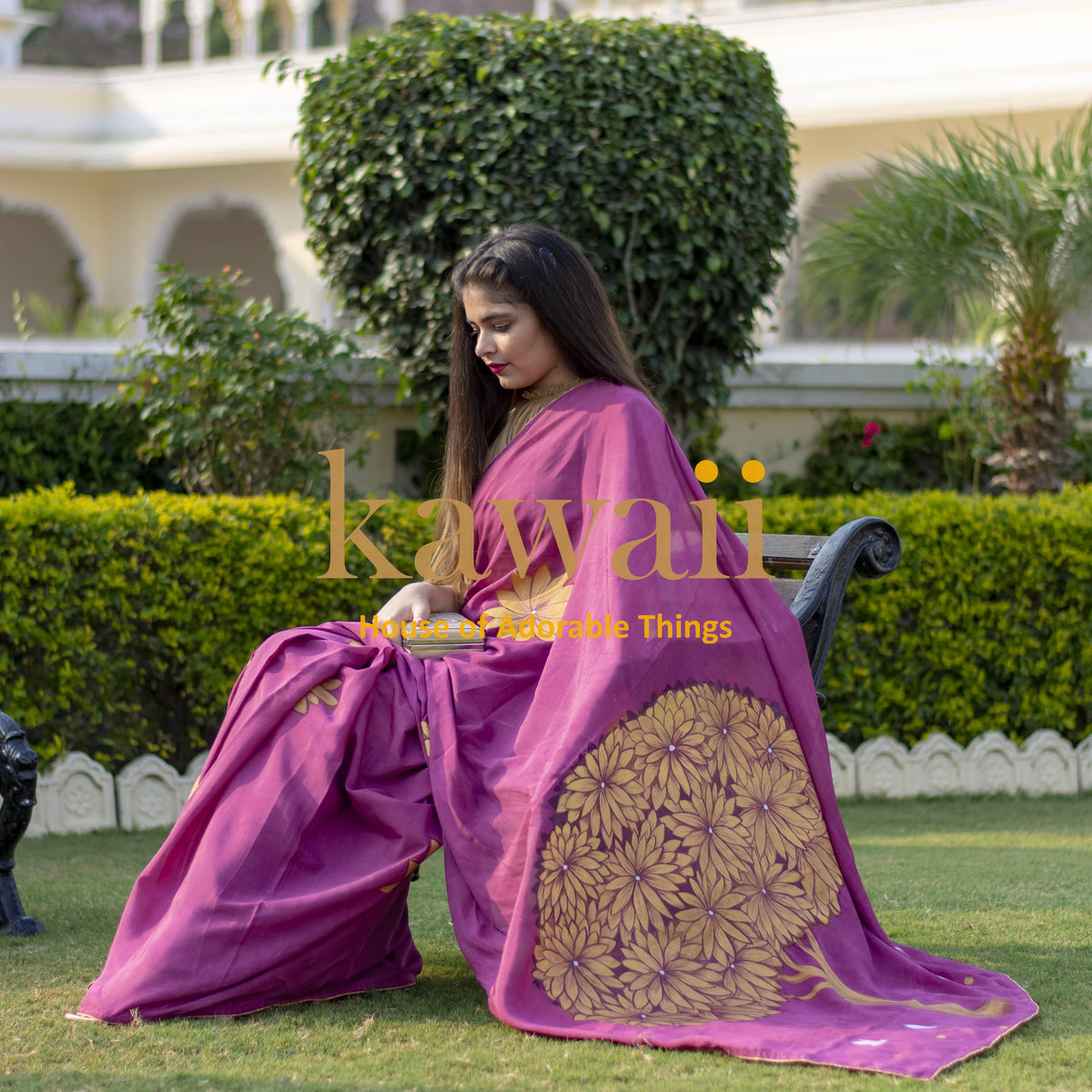 Handpainted Kalpvriksh Saree – Kawaii