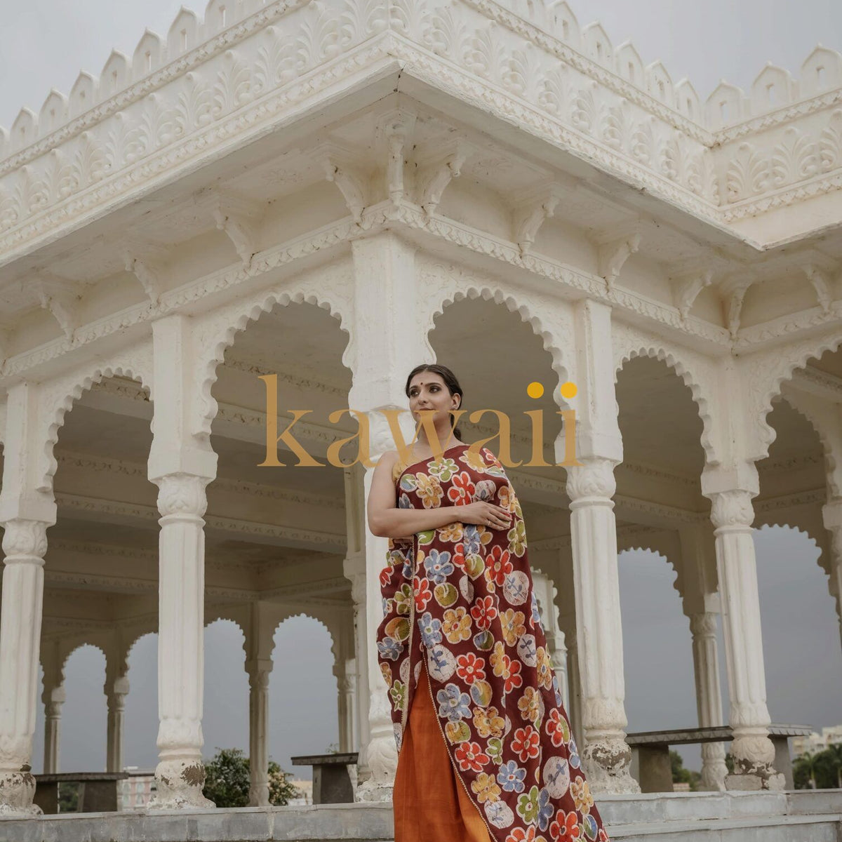 Rajasi Batik Saree with Vibrant Floral Design | Kawaii