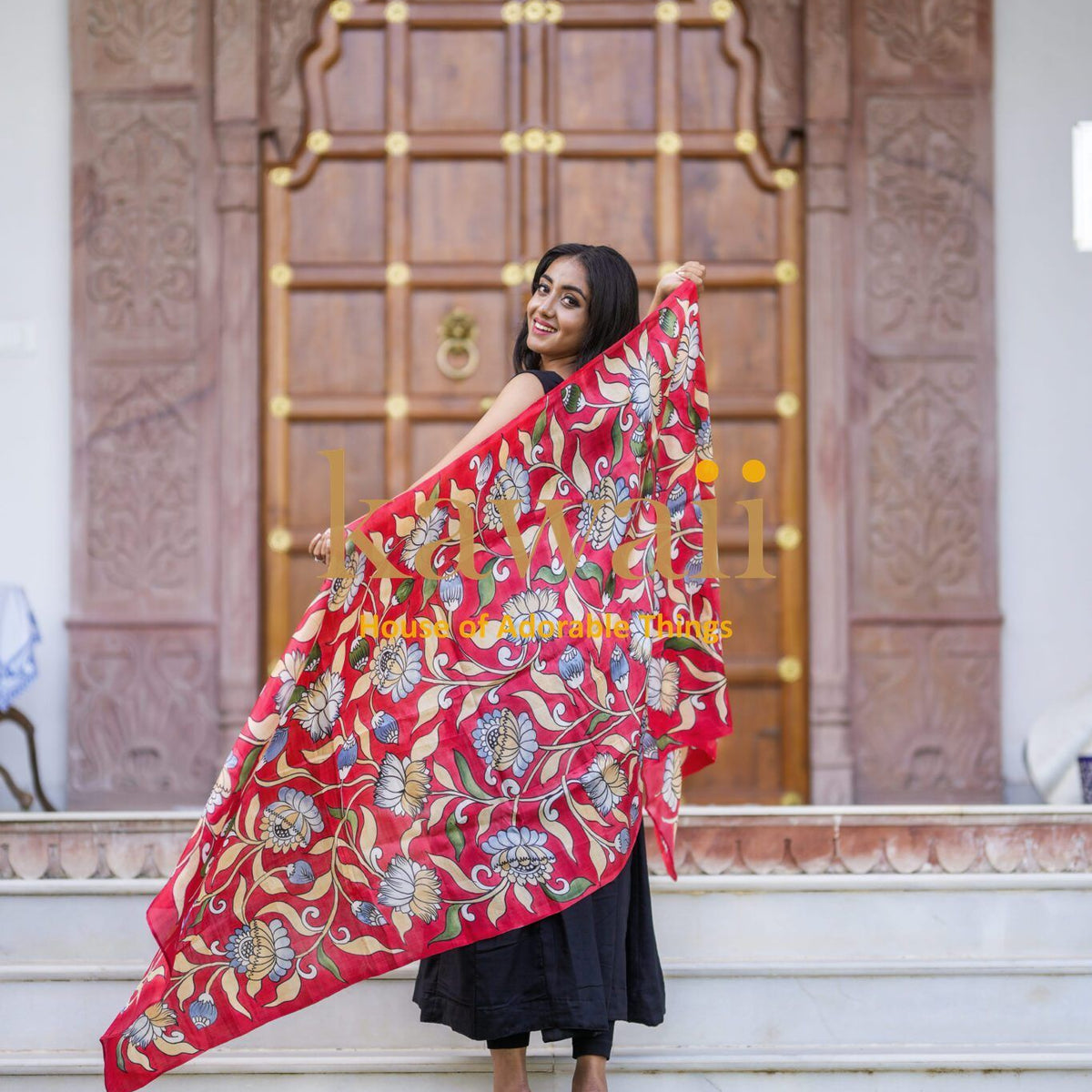 Lalima Kalamkari Dupatta – Kawaii