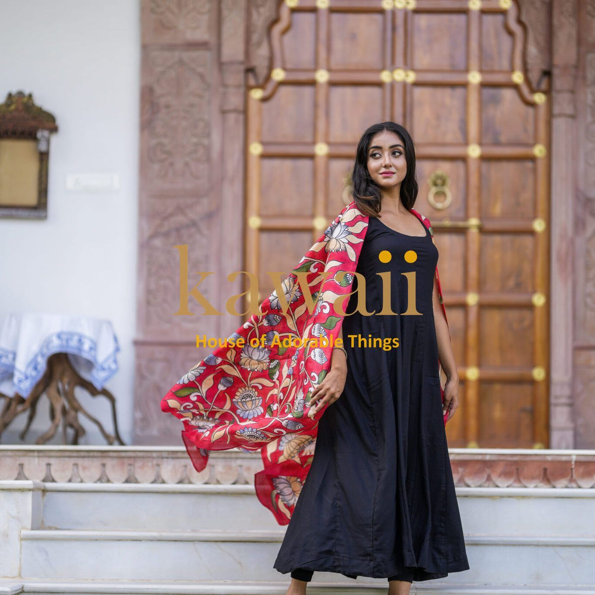 Lalima Kalamkari Dupatta – Kawaii